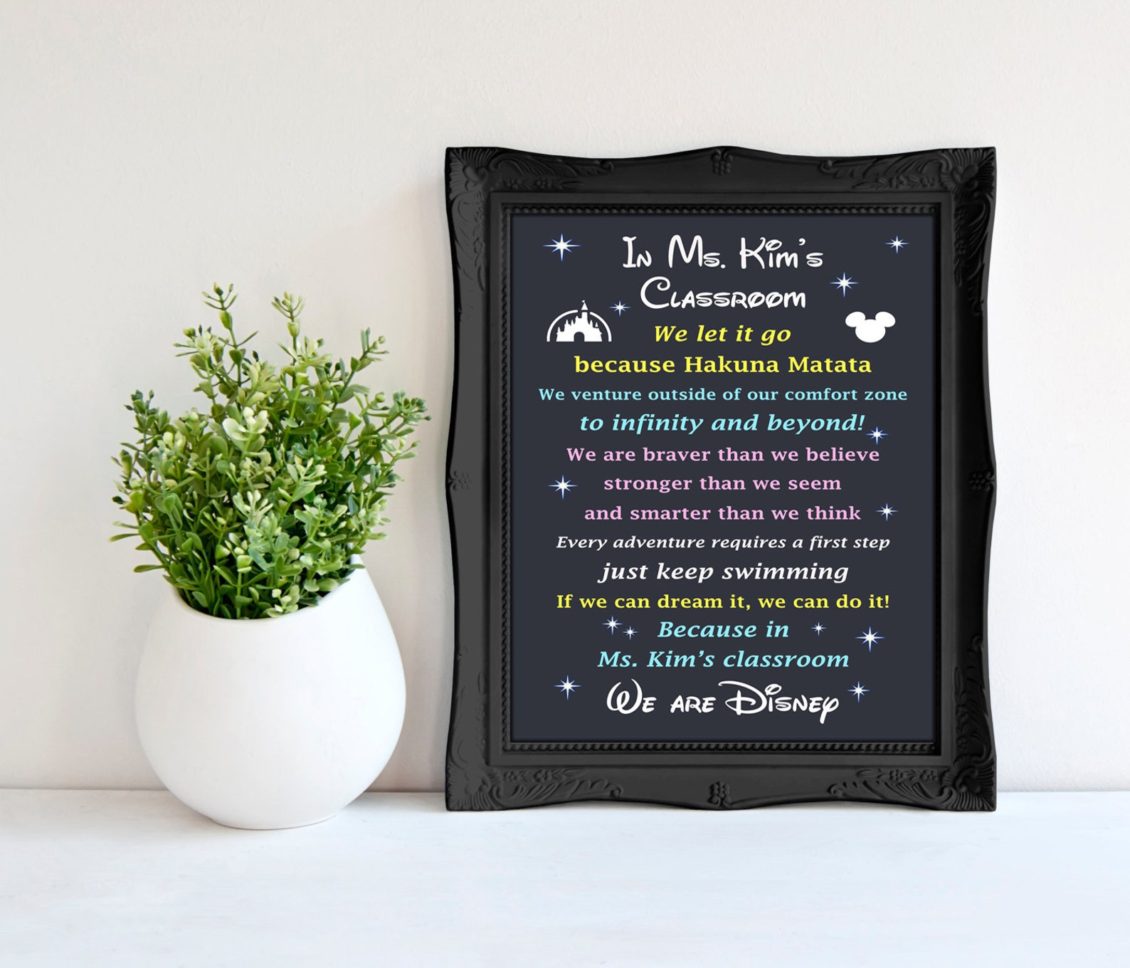Teacher Gift Disney Classroom Poster Teacher Gifts Teacher - Etsy