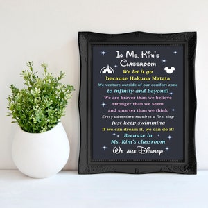 Teacher Gift, Disney Classroom Poster, Teacher Gifts, Teacher Thank You ...