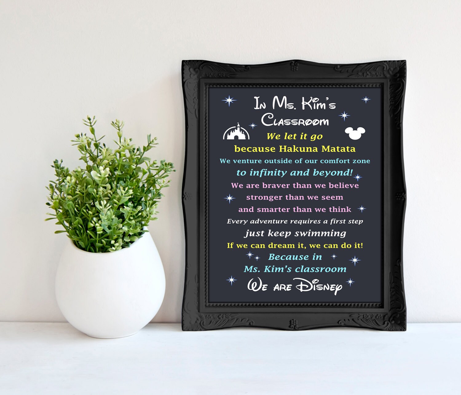 Teacher Gift Disney Classroom Poster Teacher Gifts Teacher - Etsy