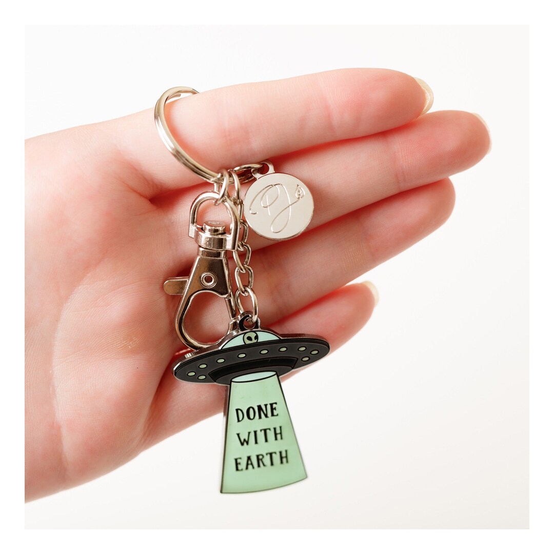 UFO Hard Enamel Keyring / Glow in the Dark Hard Enamel Keychain - Etsy