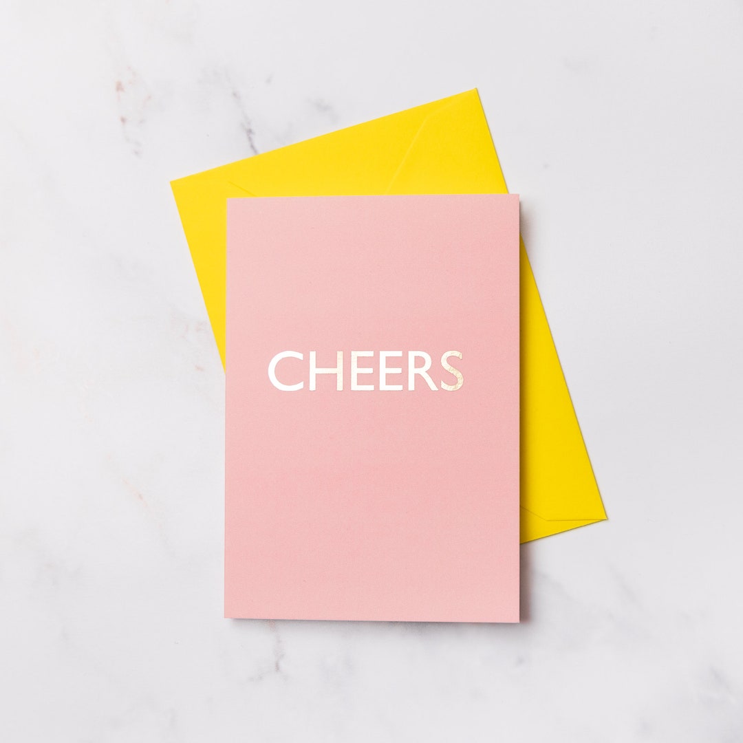 Cheers Luxury Gold Foiled Notecard - Etsy