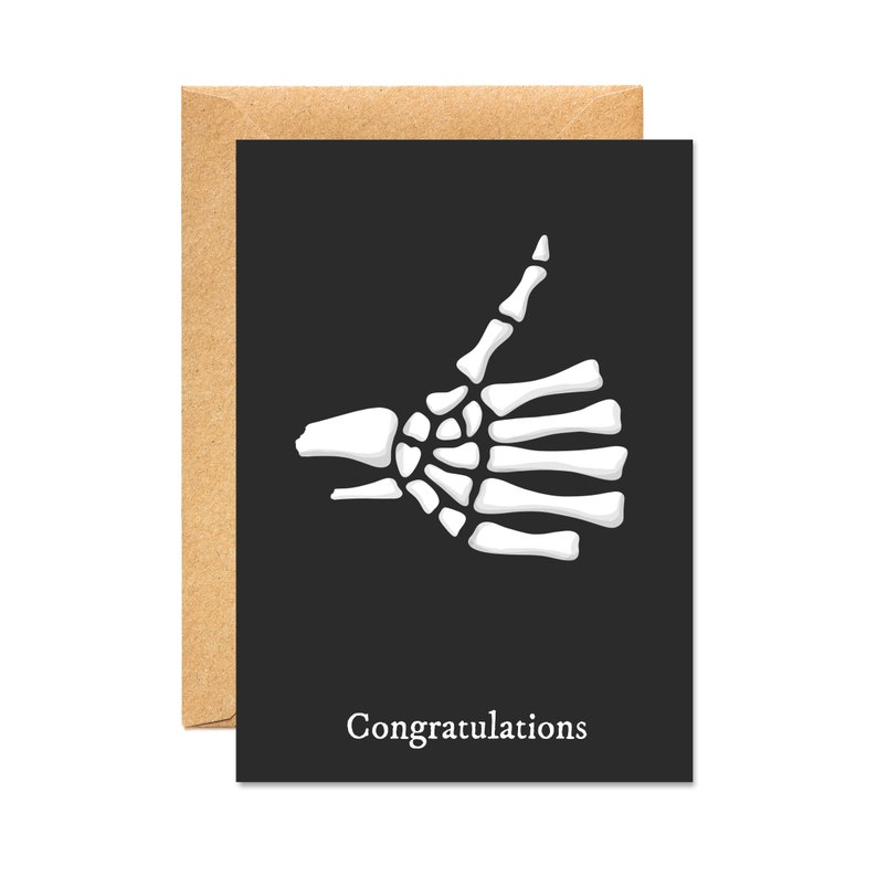 Congratulations Skeleton Thumbs up Congrats Card - Etsy