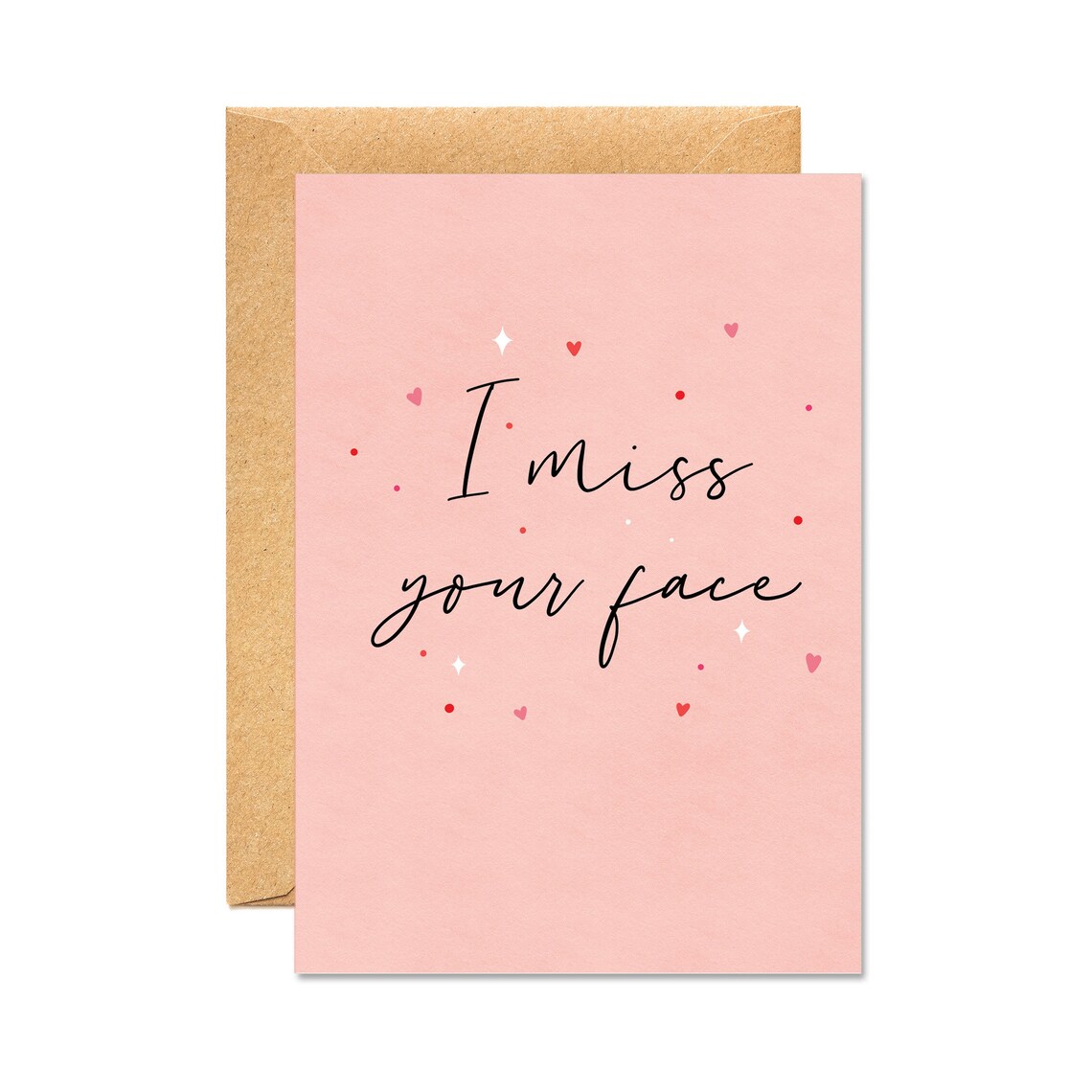 I Miss Your Face Just Because / Positivity Happiness Card | Etsy