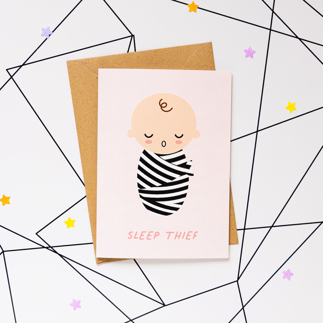 Sleep Thief Funny Baby Card - Etsy
