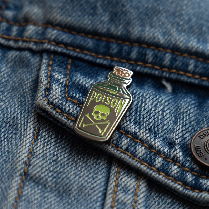 Poison Bottle Pin / Hard Enamel Pin Badge Glow in the Dark | Etsy