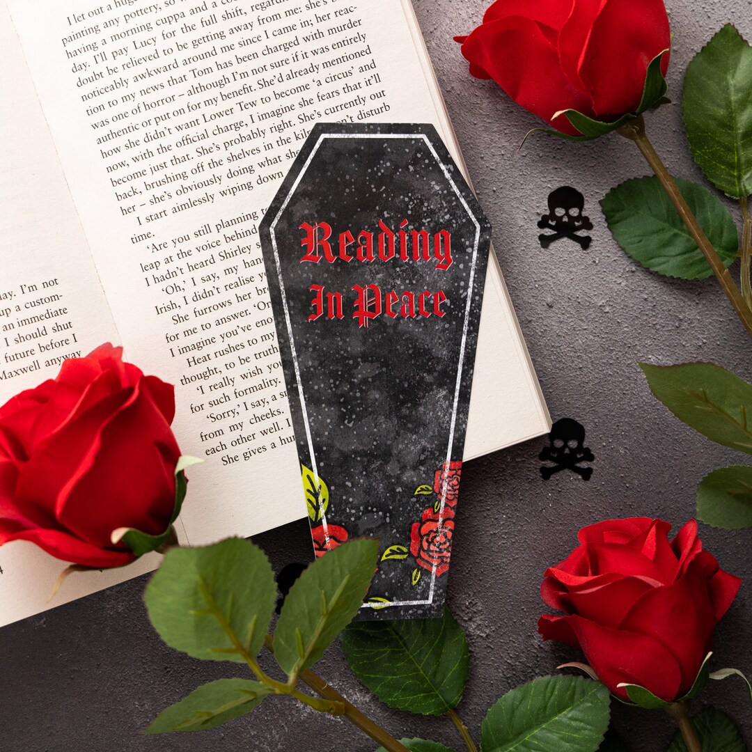 Reading in Peace Bookmark / Coffin Bookmark / Die Cut Bookmark - Etsy