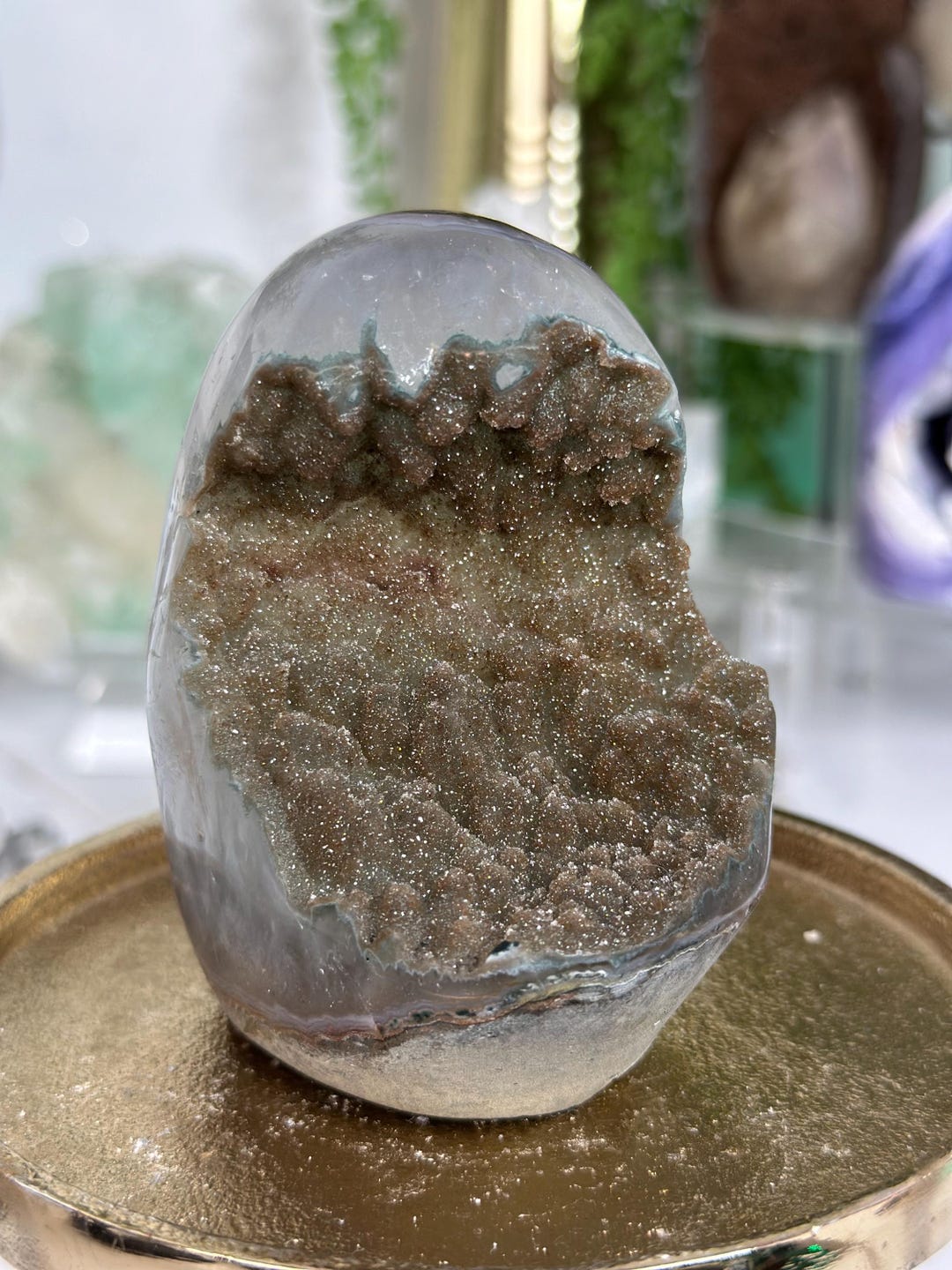 Green to Brown Sugar Amethyst Crystal | Premium Sugar Amethyst for ...