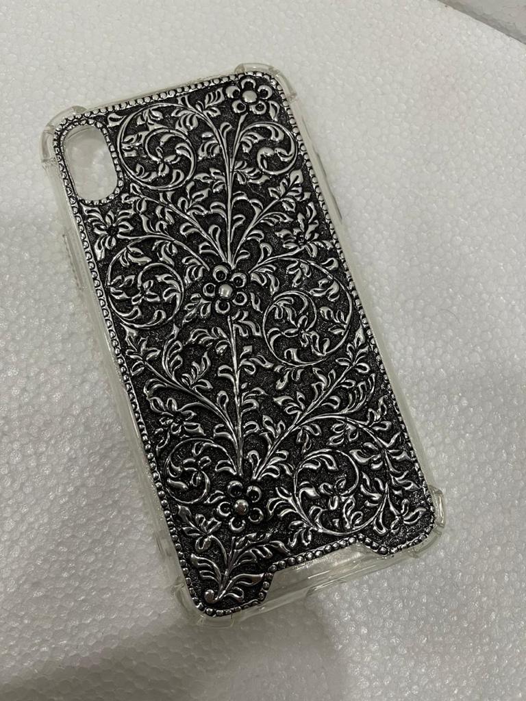 Customizable Sterling Silver iPhone Case: Floral Engraved Luxury Cover ...