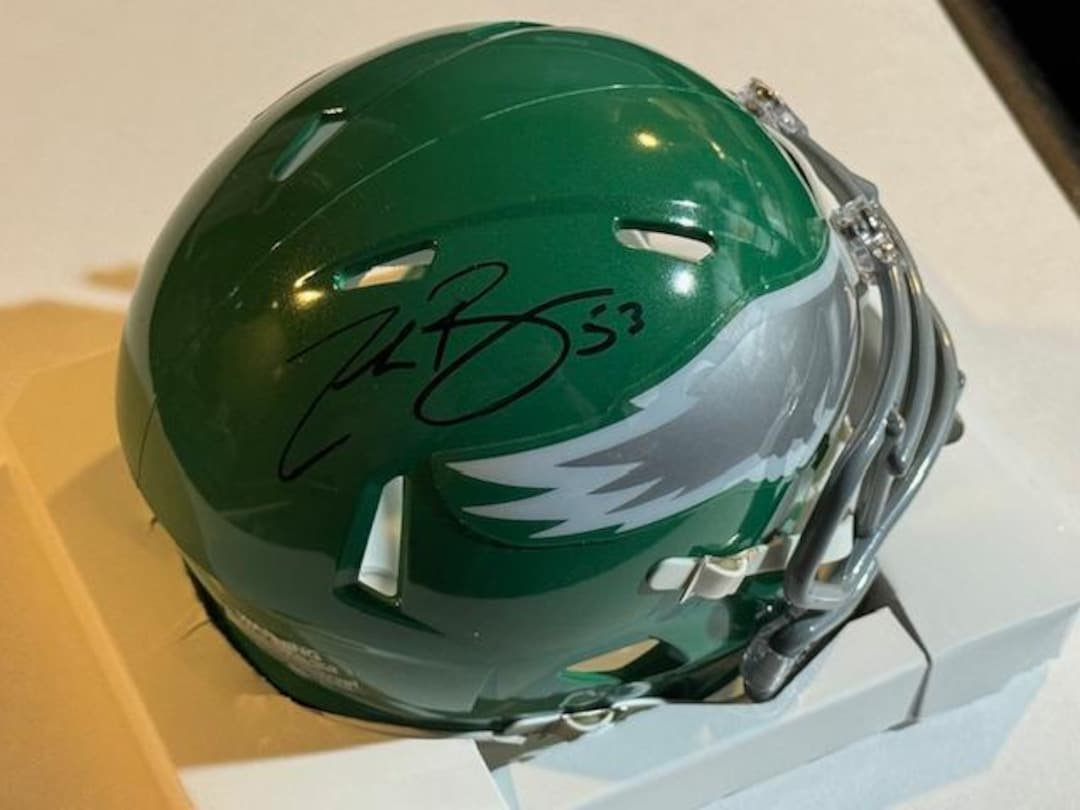 ZACK BAUN Signed Autographed Philadelphia Eagles Throwback Mini Helmet ...