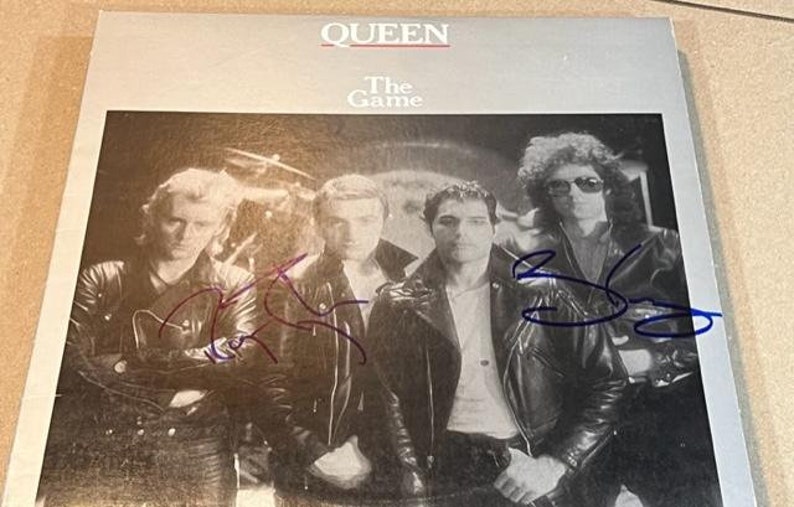 Brian May & Roger Taylor Dual Signed Autographed QUEEN the Game Record ...
