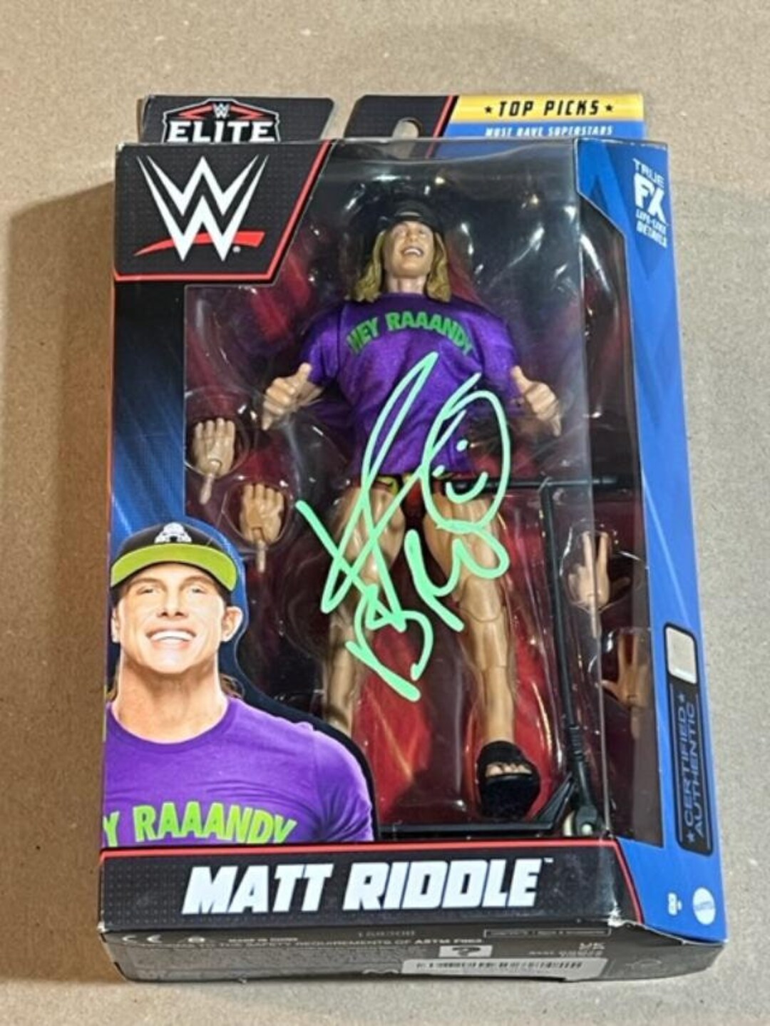 MATT RIDDLE Signed Autographed WWE Elite Top Picks Figure - Etsy