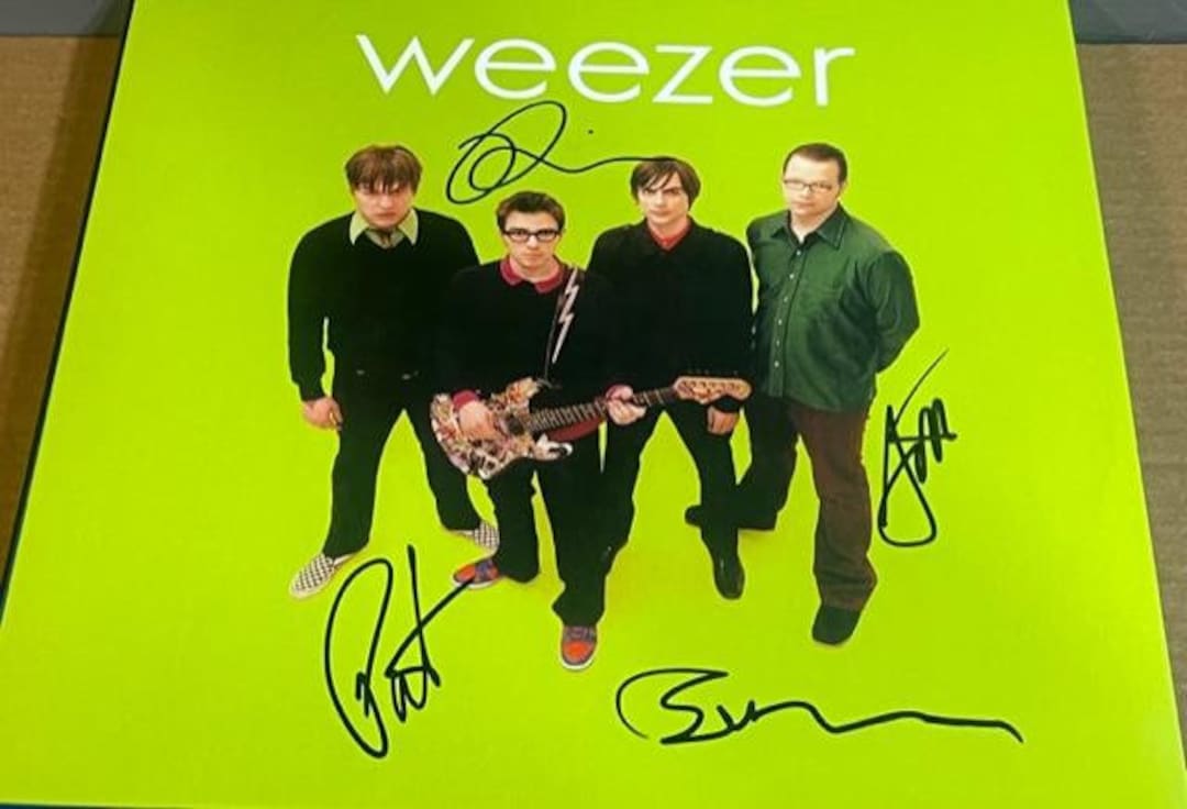 Weezer FULL BAND Signed Autographed Debut Record Album LP Rivers Cuomo ...