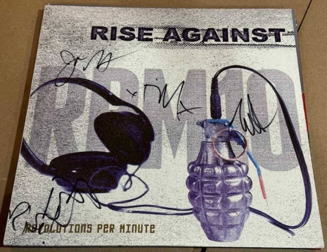 Rise Against FULL BAND Signed Autographed Revolutions per Minute Record ...