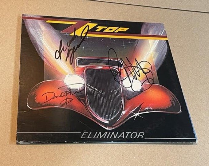 ZZ Top FULL BAND Signed Autographed Vintage Eliminator Record Album Lp ...