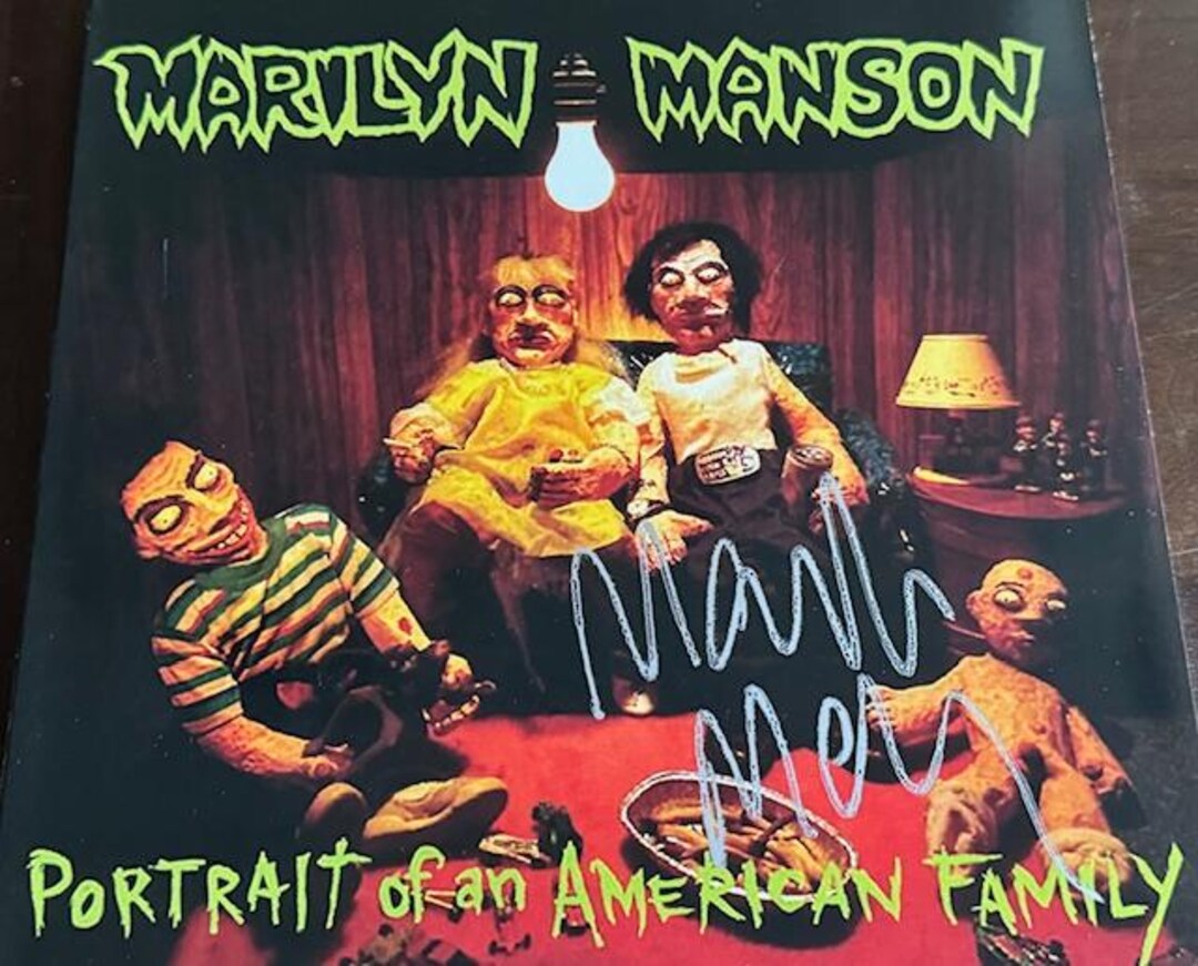 MARILYN MANSON Signed Autographed Portrait of an American Family Record ...