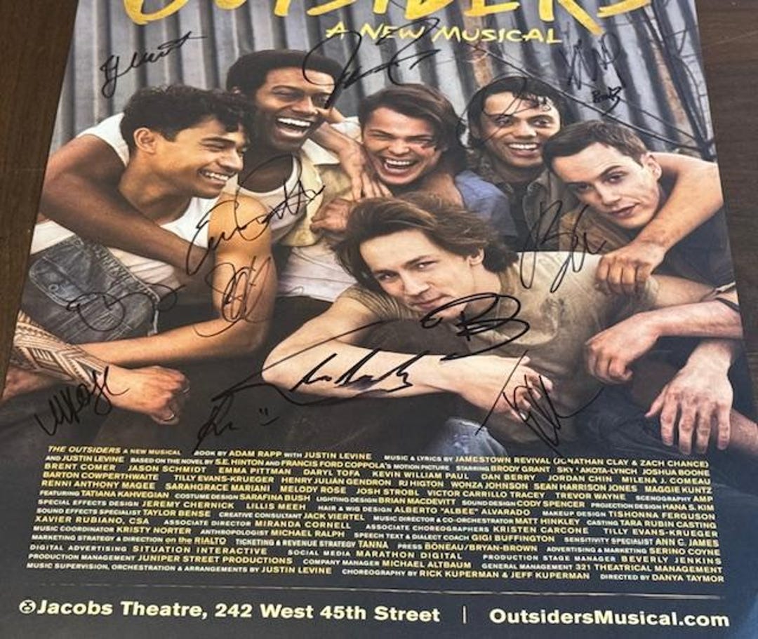 The Outsiders CAST Signed Autographed 14x22 Broadway Show Poster Brody ...
