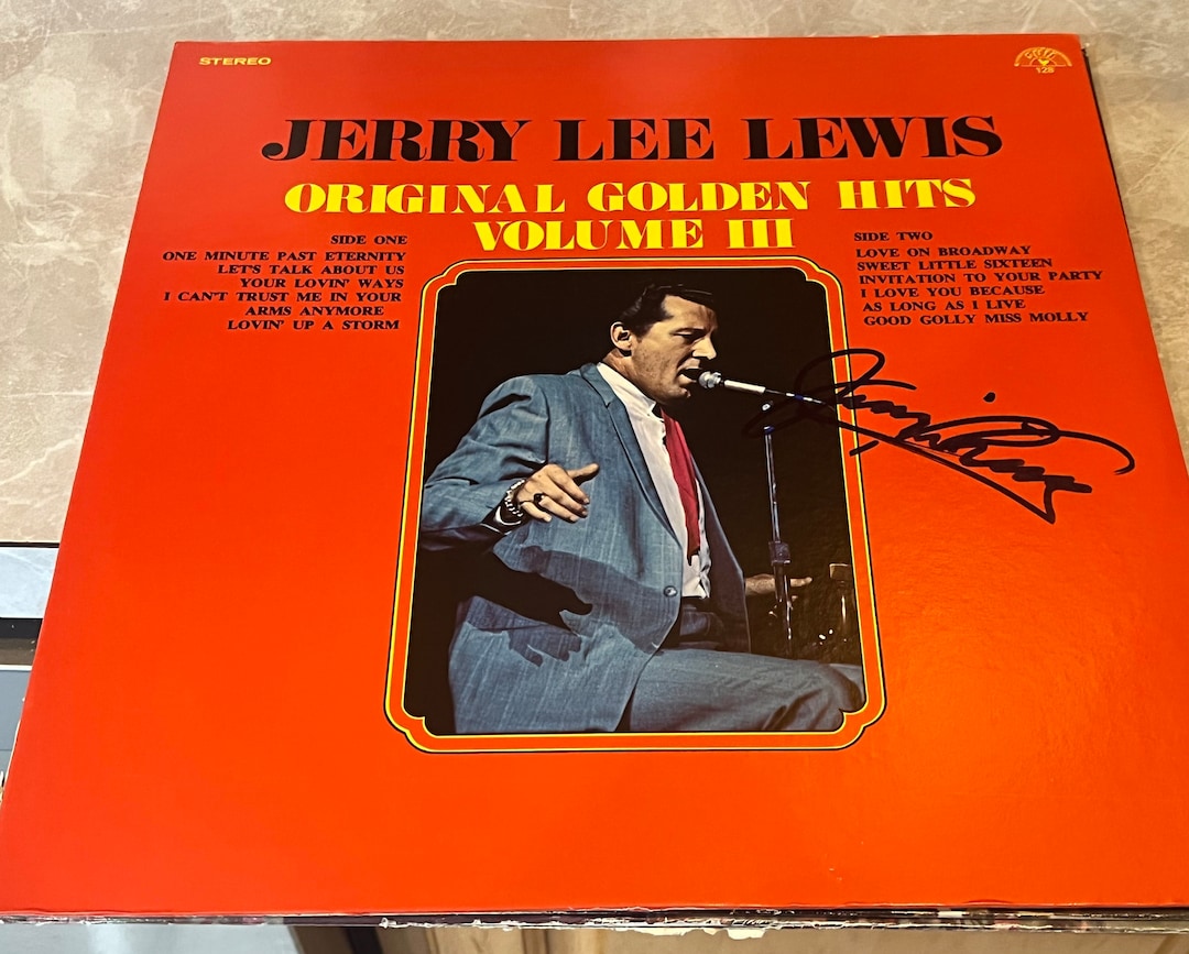 JERRY LEE LEWIS Signed Autographed Vintage Golden Hits Record Album Lp ...