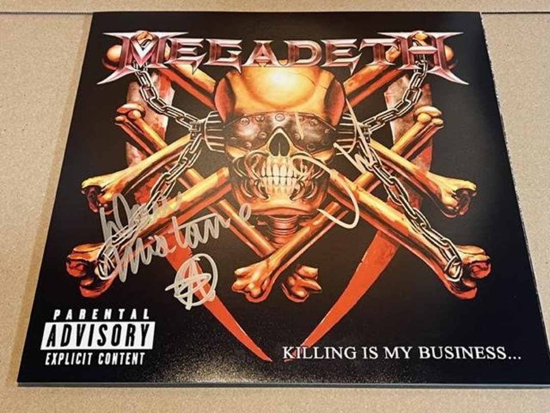 DAVE MUSTAINE Signed Autographed MEGADETH Killing is My Business 12x12 ...