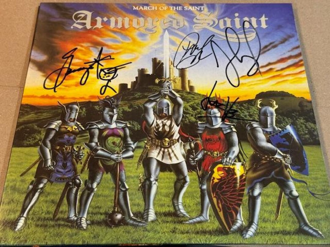 Armored Saint FULL BAND Signed Autographed March of the Saint Record ...