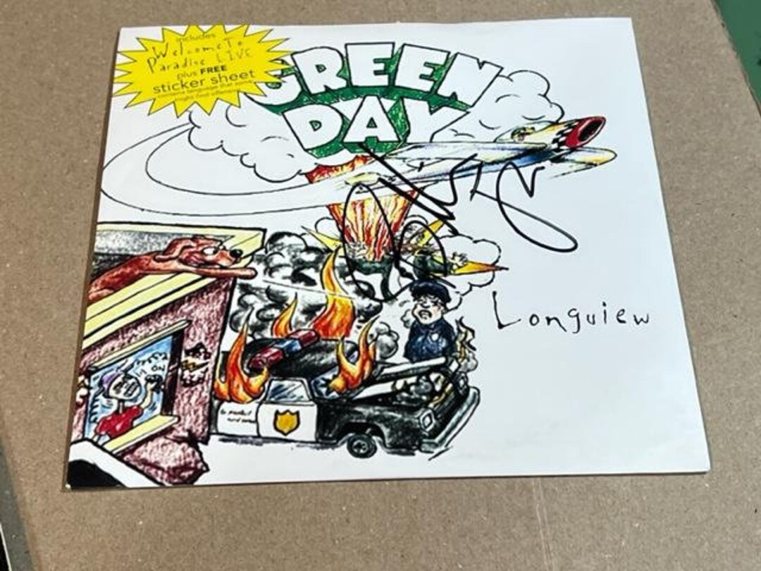 Billie Joe Armstrong Signed Autographed GREEN DAY Longview 7 Record ...