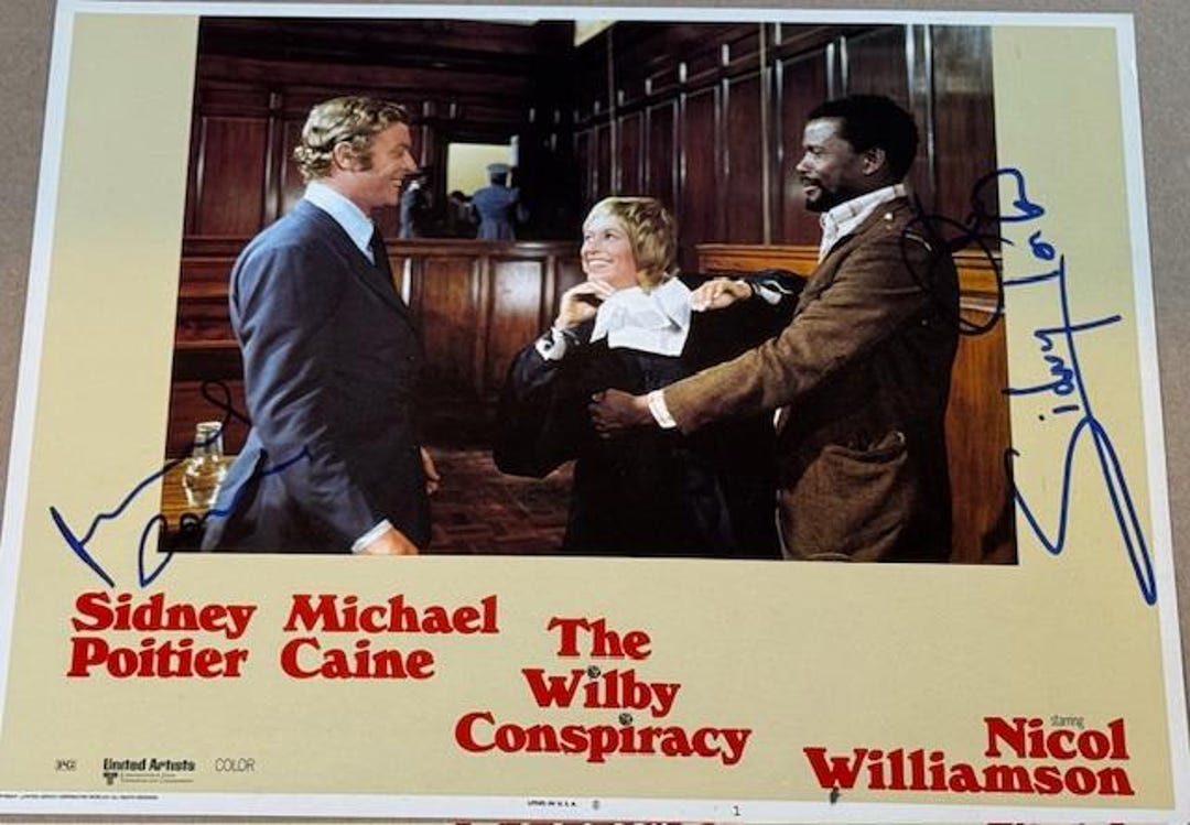 Michael Caine & Sidney Poitier Dual Signed THE WILBY CONSPIRACY 11x14 Lobby Card - Etsy