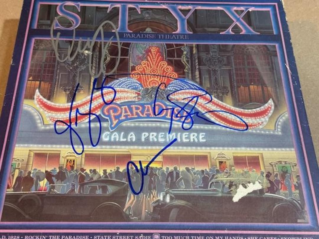 Styx FULL BAND Signed Autographed Vintage Paradise Theatre Record Album ...