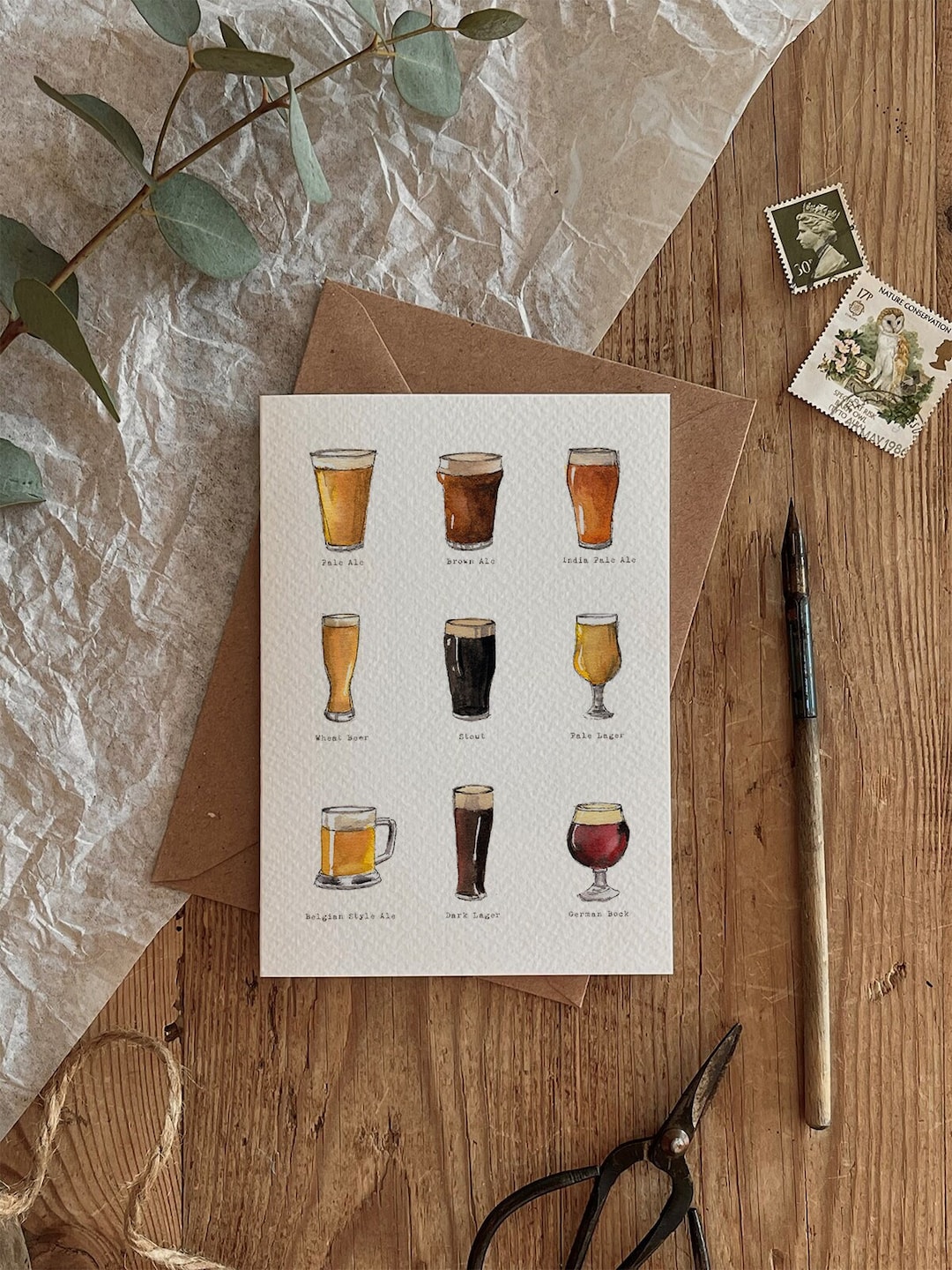 Mucky Beer Menu Illustration Eco Friendly Card Any Occasion, Birthday ...