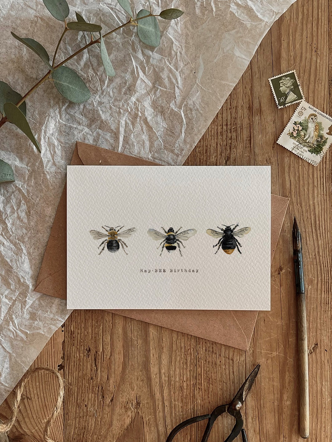 Bumblebee Birthday Design Eco Friendly Greeting Card - Etsy