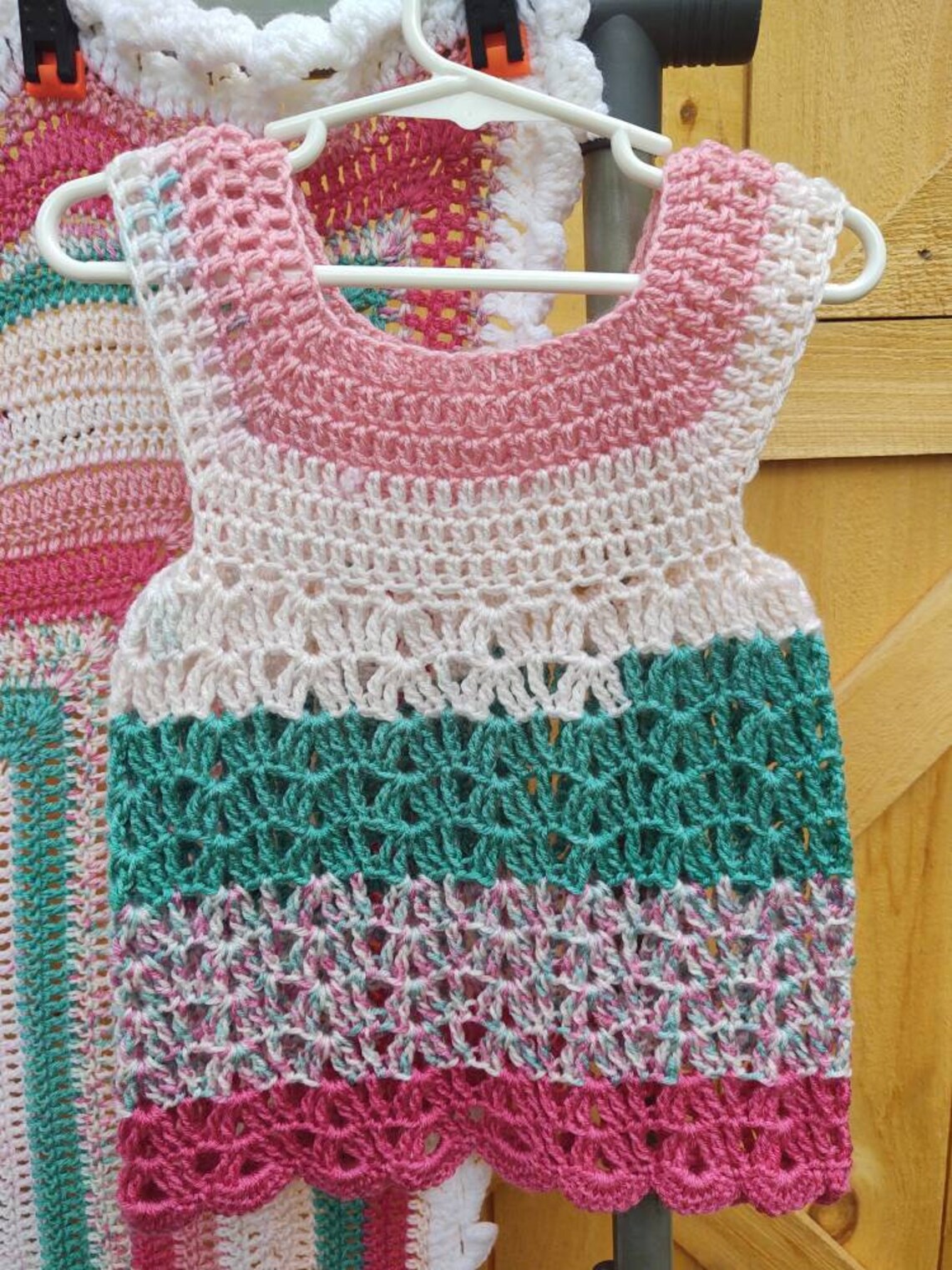 Baby Blanket With Wave Border and Smock - Etsy