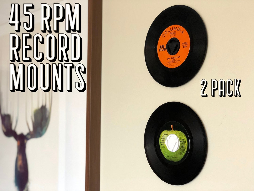 2 Pack - 7" Vinyl Wall Mount Record Displays - Removable! - 45 RPM ...