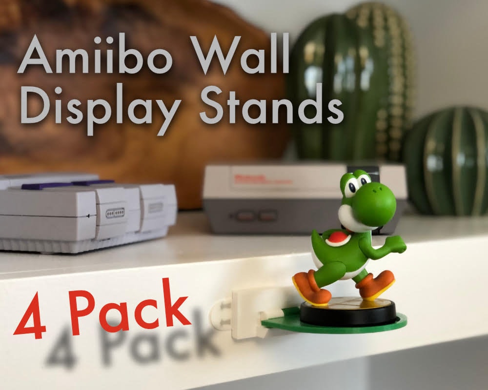 4 PACK - Wall Amiibo Display Stand - Removable! - Wall Mount - Etsy