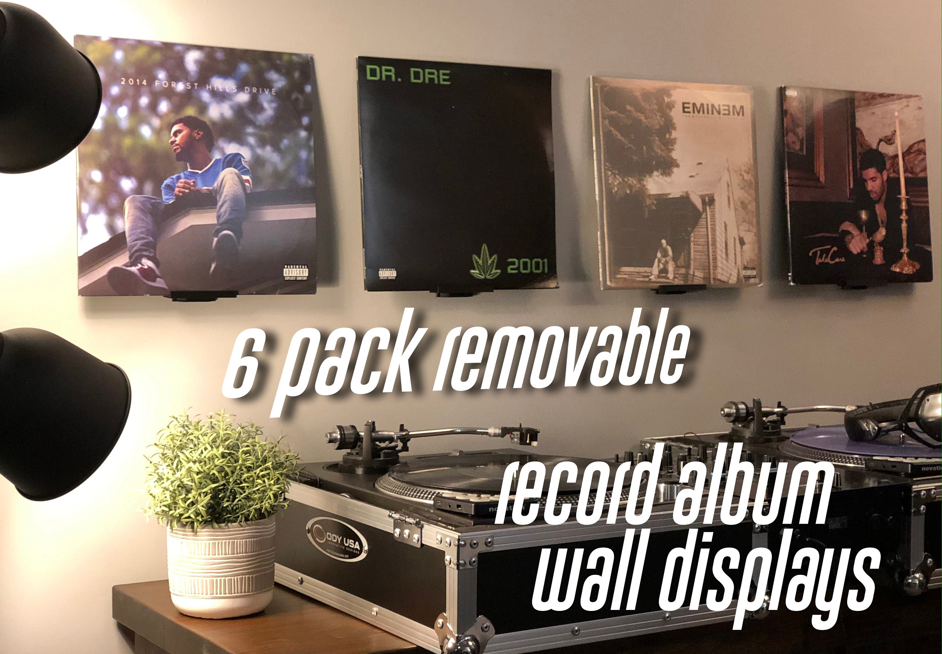 6 Pack Record Album Wall Display Mounts Vinyl Stands - Etsy