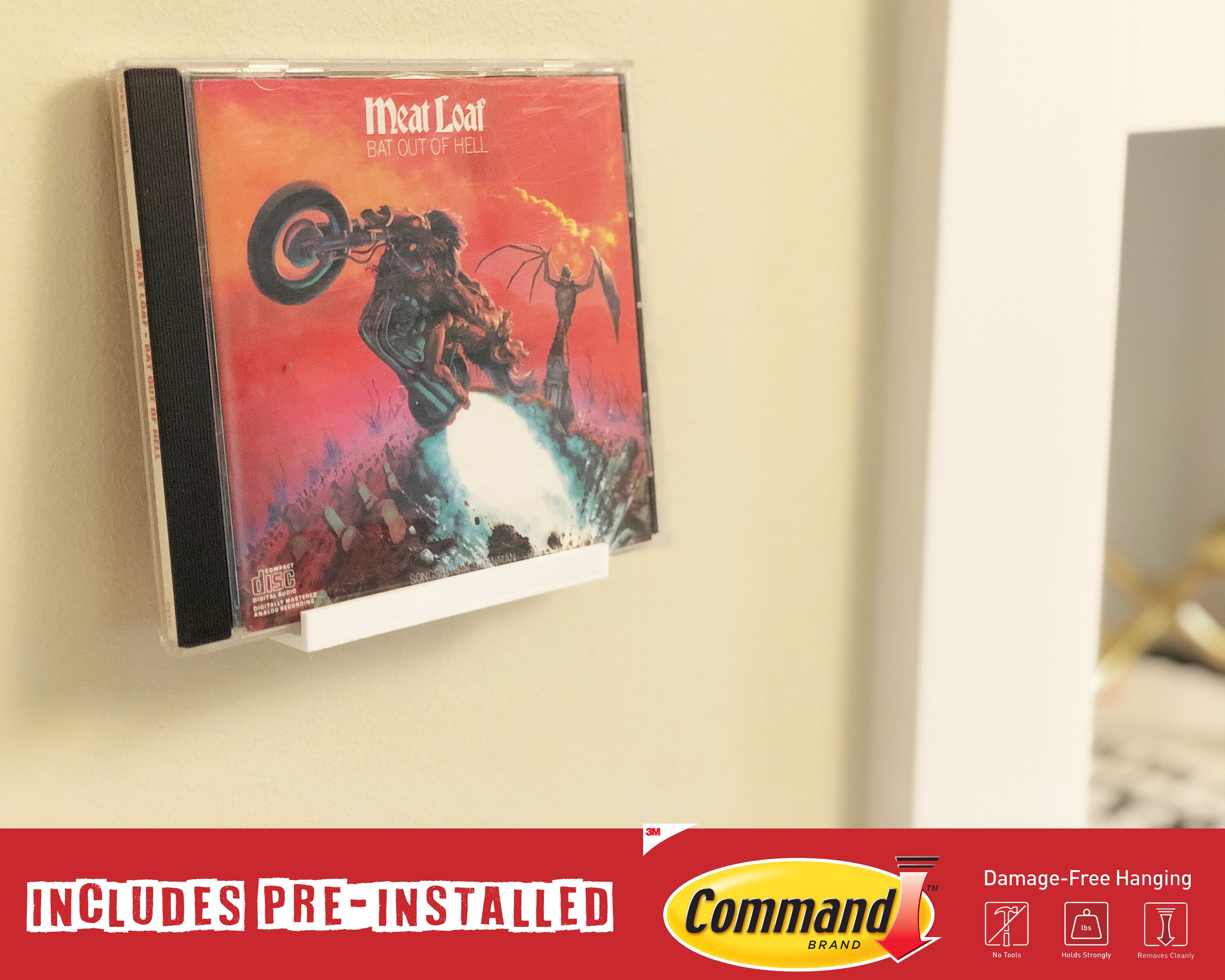 4 Pack CD Wall Displays Removable Adhesive Damage Free - Etsy Canada