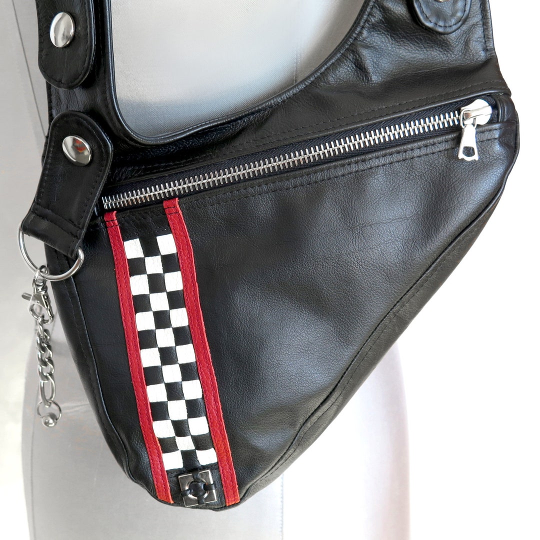 Women's Handbag, Small Shoulder Bag, Revolver Bag race, Black Horse Leather, Curve Bag With ...