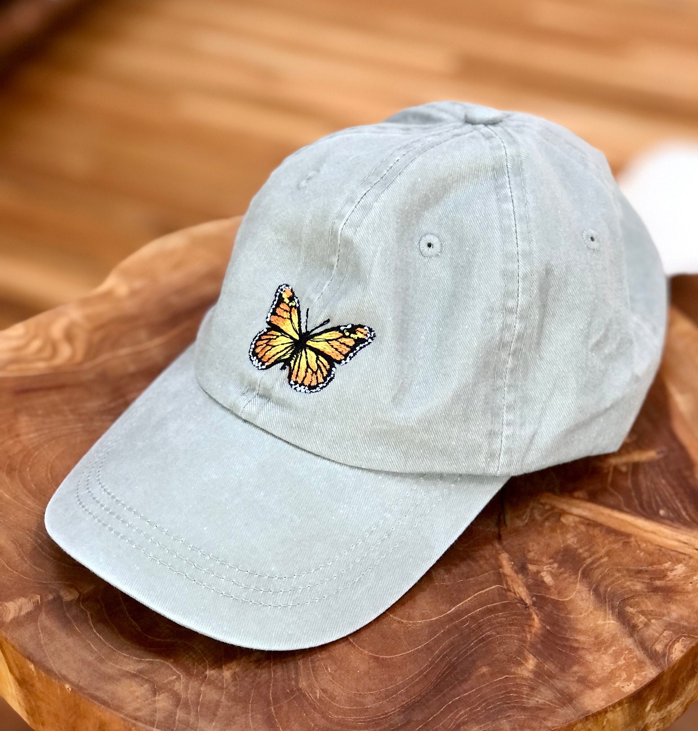 Butterfly Cap Embroidered Monarch Hat Baseball Cap With | Etsy