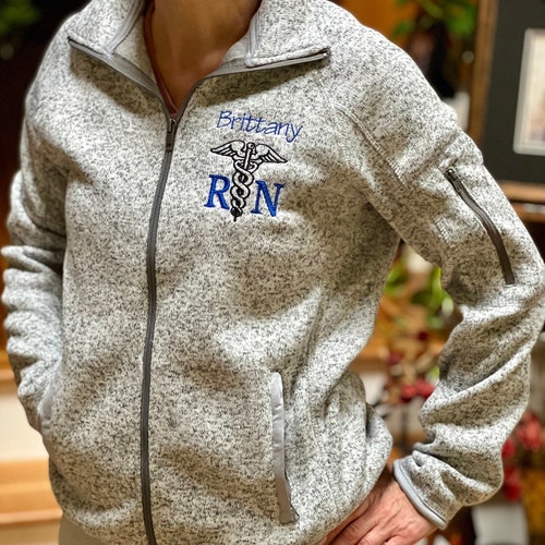 Monogrammed Nurse Full Zippered Jacket Sweatshirt - Etsy