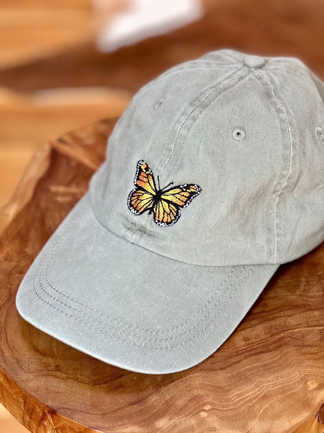 Butterfly Cap Embroidered Monarch Hat Baseball Cap With - Etsy