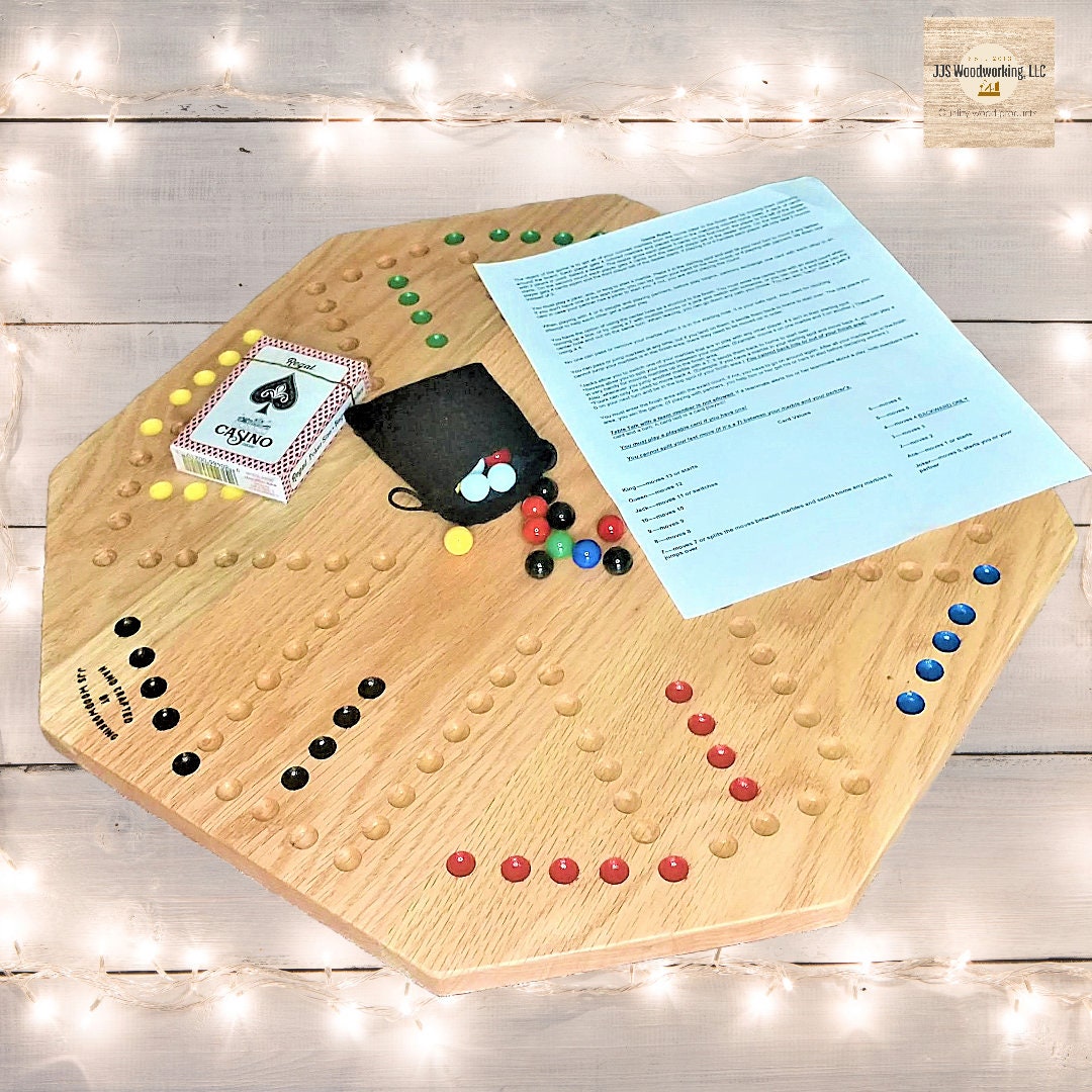 Oak Cards and Marbles Game - Etsy