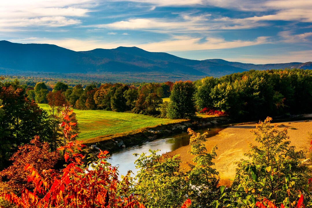 White Mountains & the Saco River in New Hampshire That Runs From Saco ...