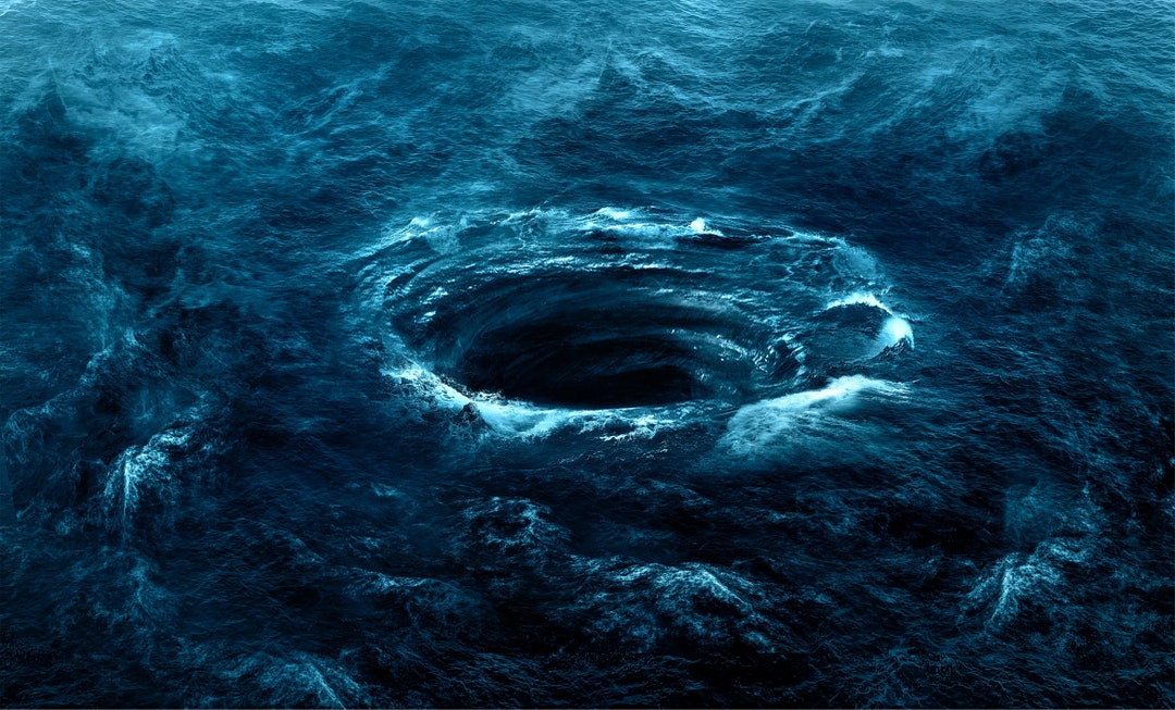 Ocean Swirl Bermuda Triangle Ocean Waves Middle of the Ocean Canvas ...
