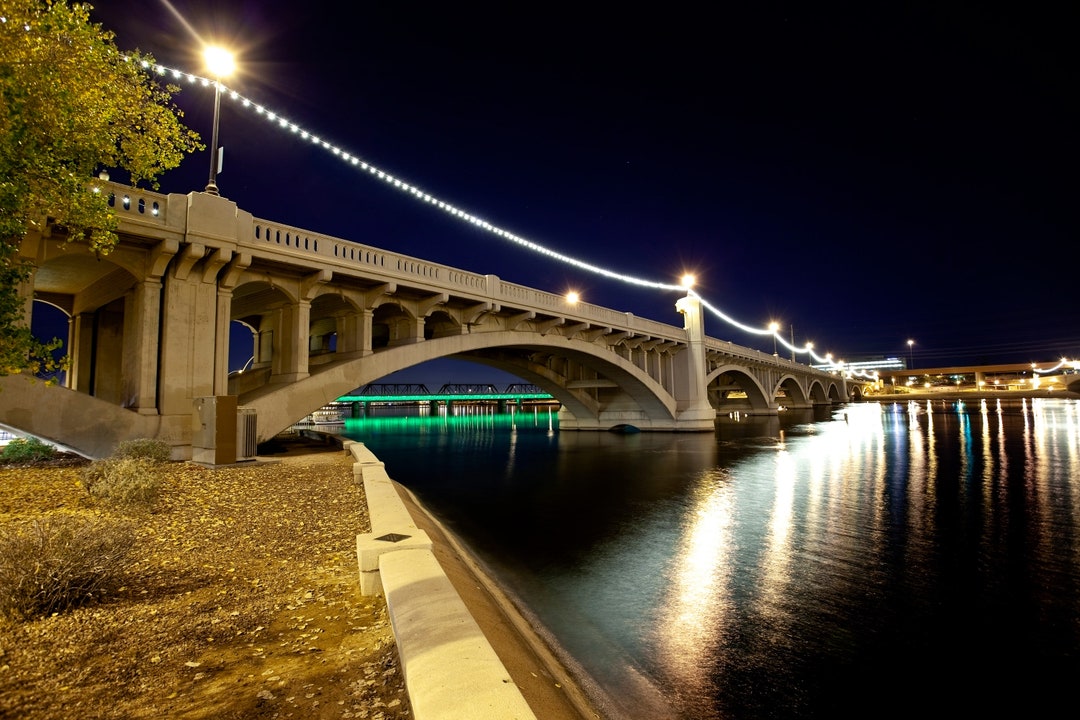 Mill Avenue Bridge Across the Salt River in Tempe Arizona at - Etsy