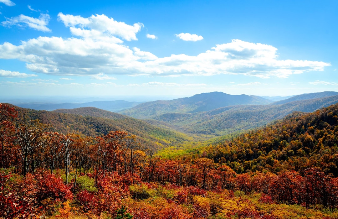 Shenandoah National Park, Skyline Drive Along the Crest of the Blue ...