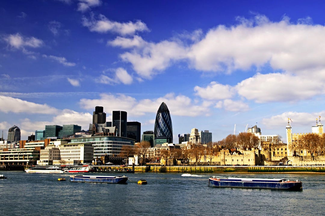 Thames River & City of London Skyline Canvas River Wall Art Riverwalk ...