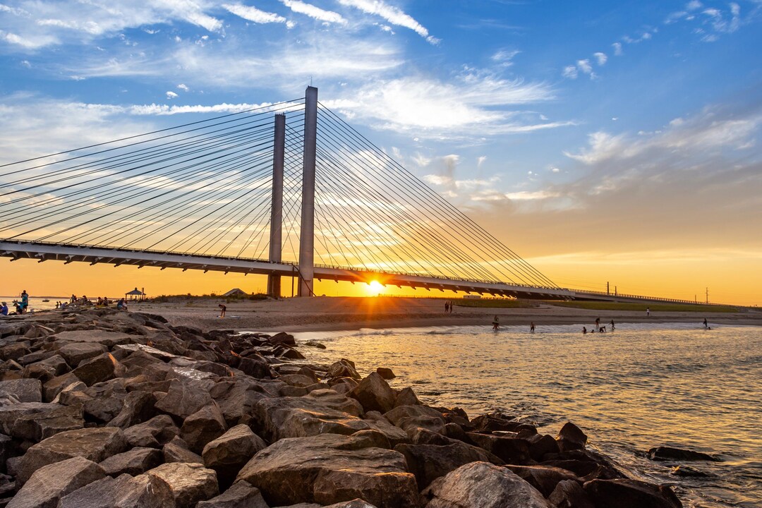 Sunset Rehoboth Beach at Indian River Inlet, Rehoboth Bay, Atlantic ...