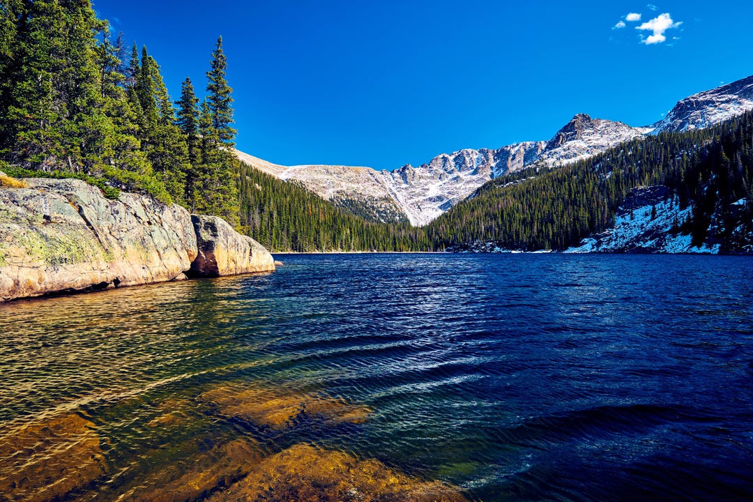 Lake Verna in the Rocky Mountain National Park, Colorado Canvas Print ...