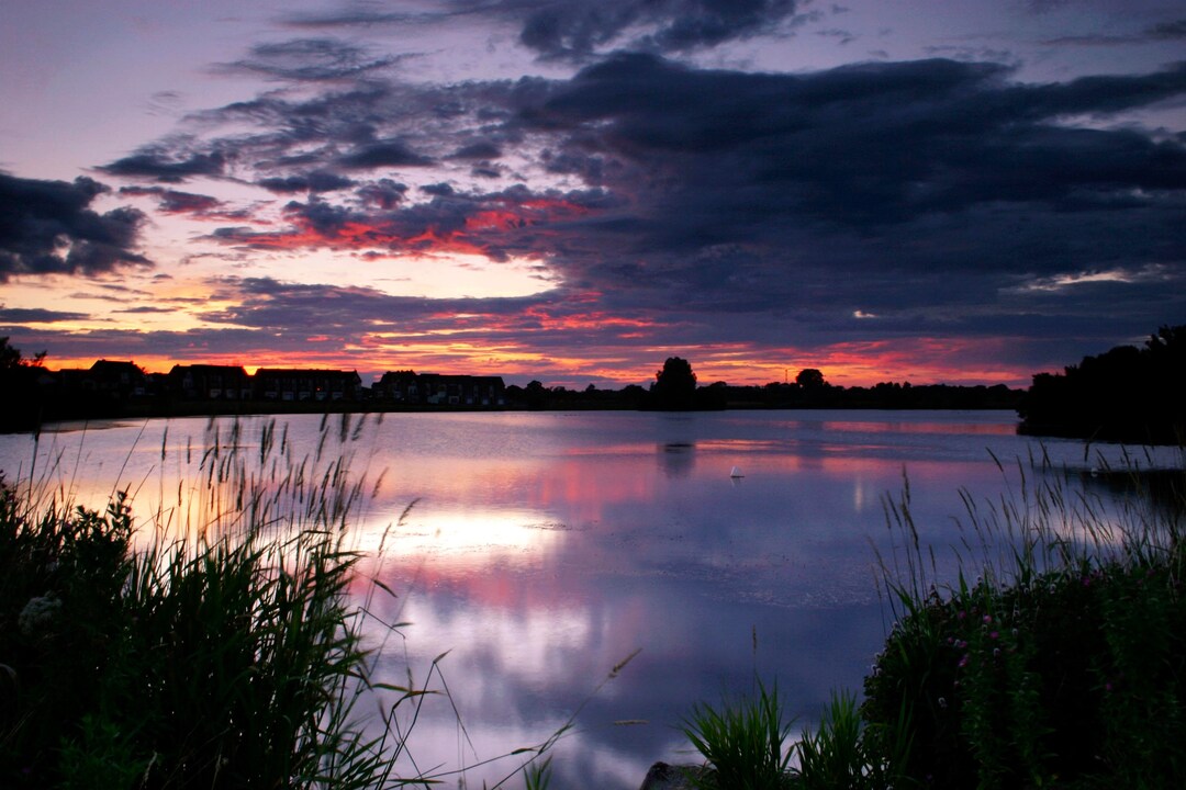 Craigavon Lakes, Armagh, Ireland at Sunset Canvas Print Lake Canvas ...