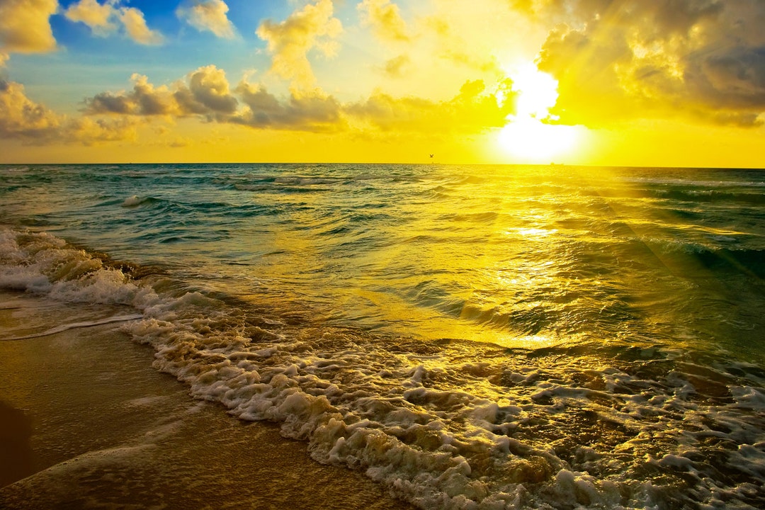 Sunrise Over Atlantic Ocean off the Coast of Florida Canvas Print Ocean ...