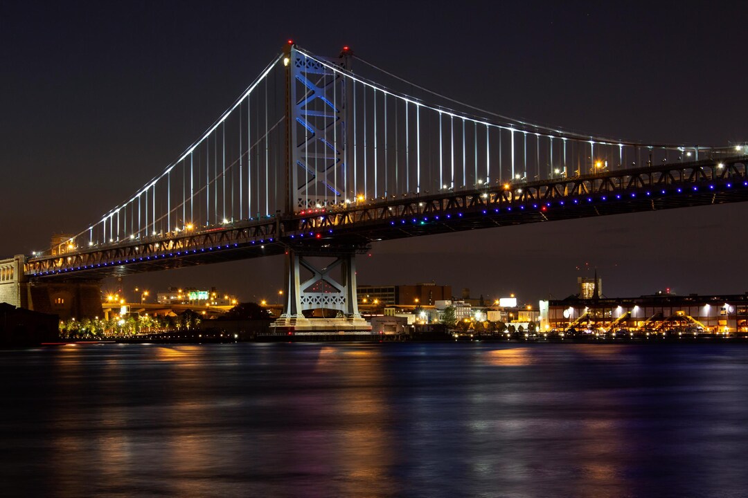 Benjamin Franklin Bridges a Suspension Bridge Across the Delaware River ...