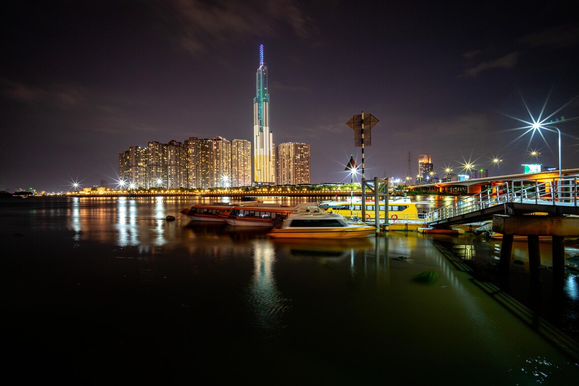 Saigon Skylines at Night With Landmark 81 the Tallest Building Vietnam ...