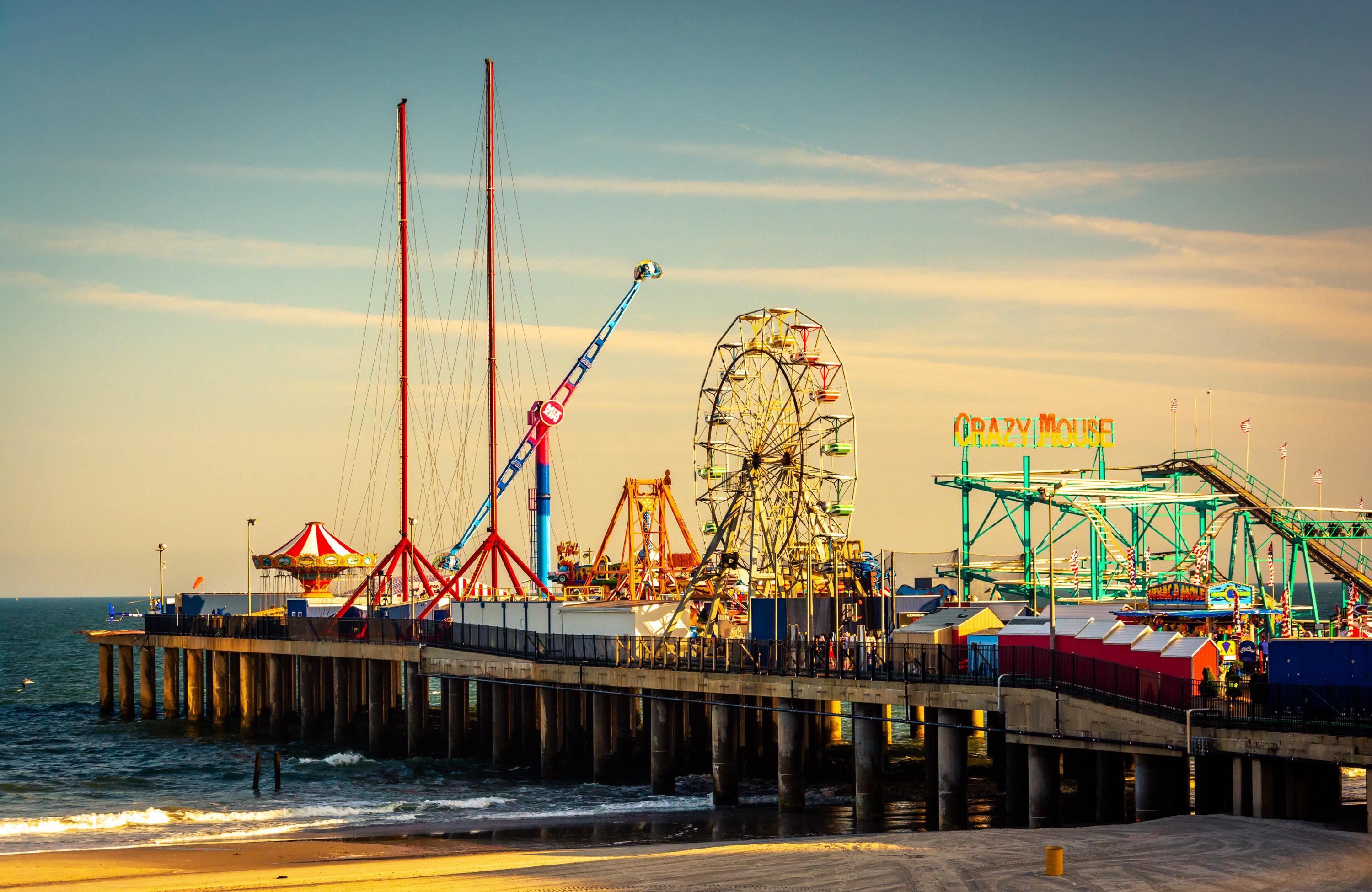 Stell Pier Amusement Park Built on a Pier of the Boardwalk in Atlantic ...